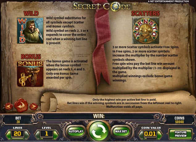 Secret Code: een online slot van NetEnt [review]